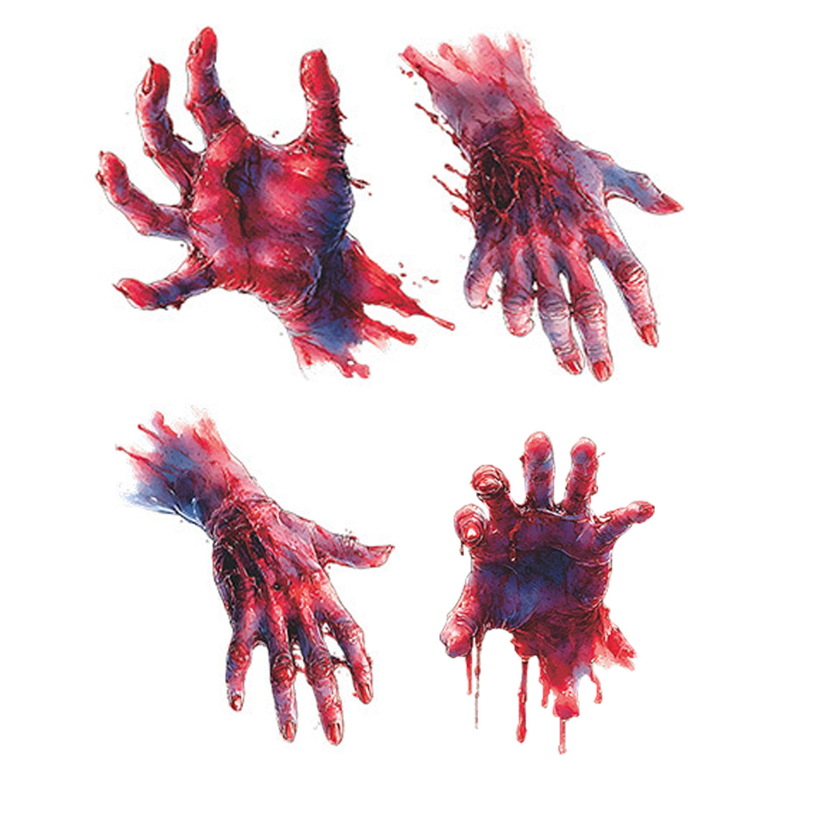 CofeeMO Halloween Bloody Handprint Footprint Clings Decals Horror ...