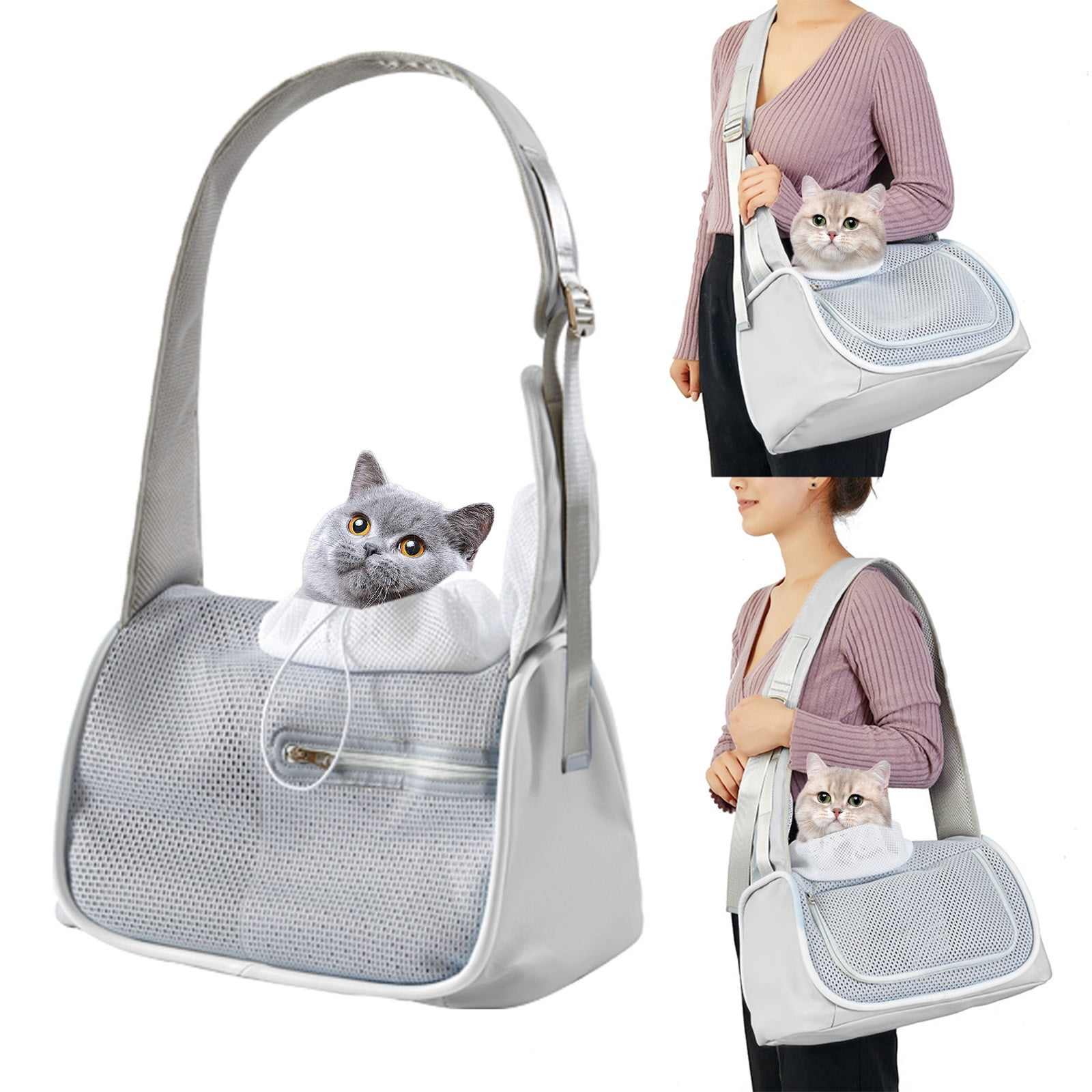 CofeeMO Transparent Nylon Mesh Cats Bag Portable Pet Bag Foldable One ...