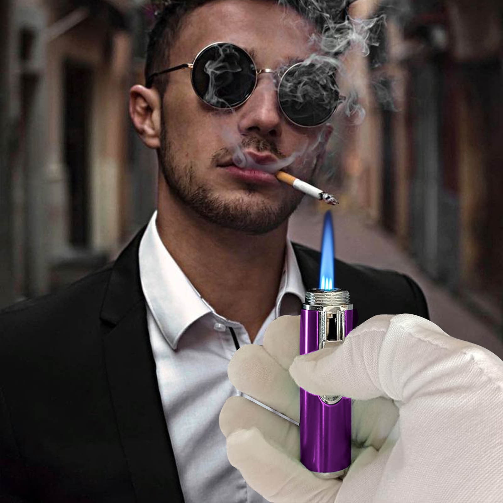 CofeeMO Windproof Lighters,Refillable Portable Lighter, Adjustable Jet ...