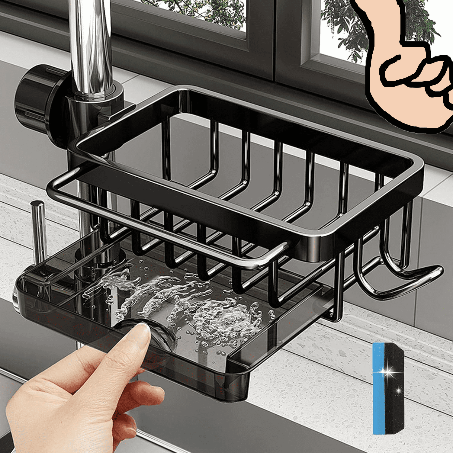 Cofeficent Kitchen Sink Faucet Organizer, 2-Tier Storage Rack for Sink ...