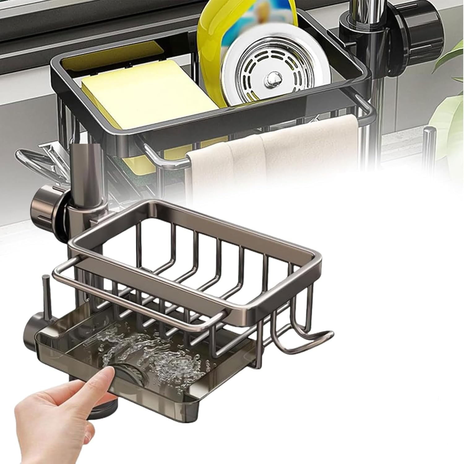 Cofeficent Kitchen Sink Faucet Organizer, Multifunction Kitchen Sink ...