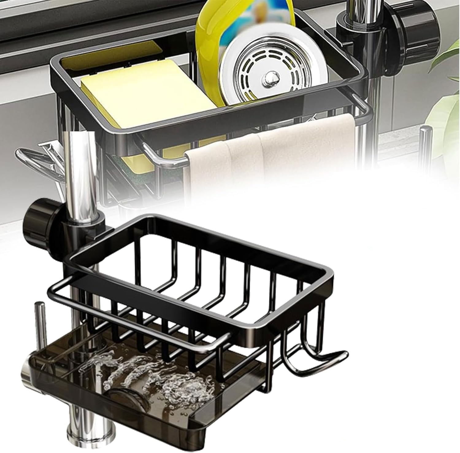 Cofeficent Kitchen Sink Faucet Organizer, Multifunction Kitchen Sink ...