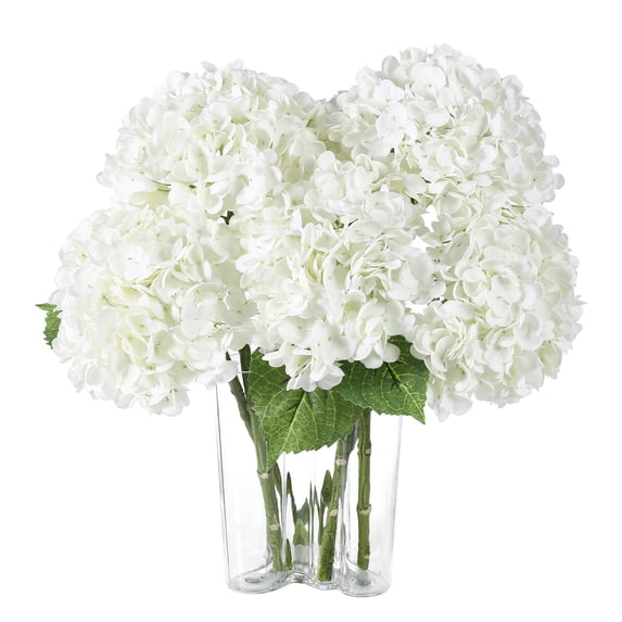 Coferset White Hydrangea Artificial Flowers 3pcs Lifelike Faux ...