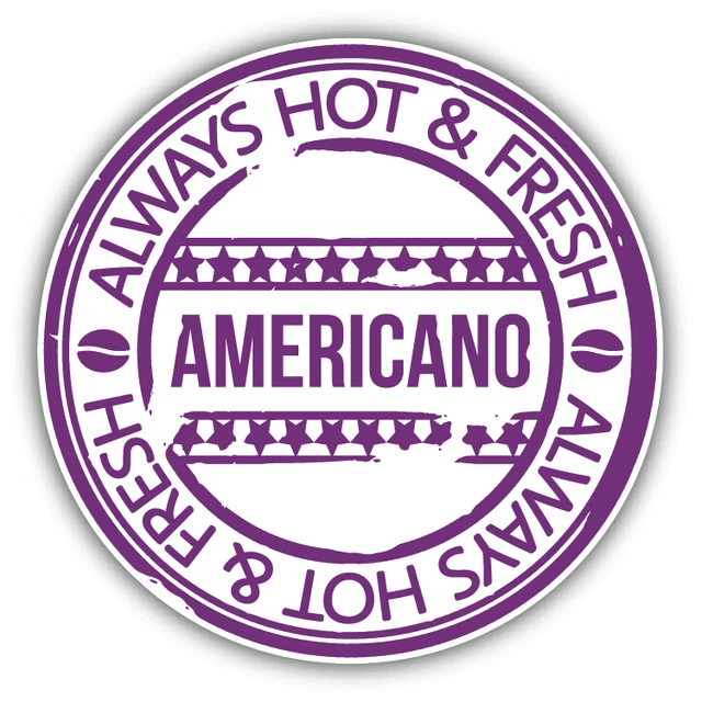 Coffe Americano Grunge Stamp Car Sticker Phone Decal Water Bottle ...
