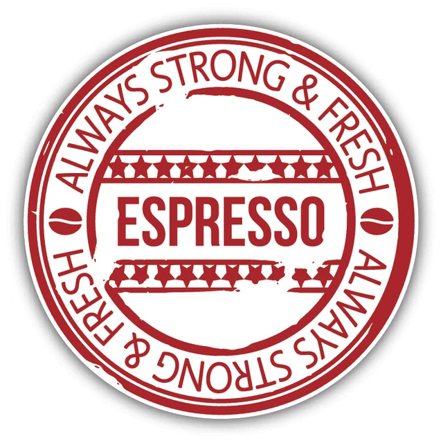 Coffe Espresso Grunge Stamp Car Sticker Phone Decal Water Bottle ...