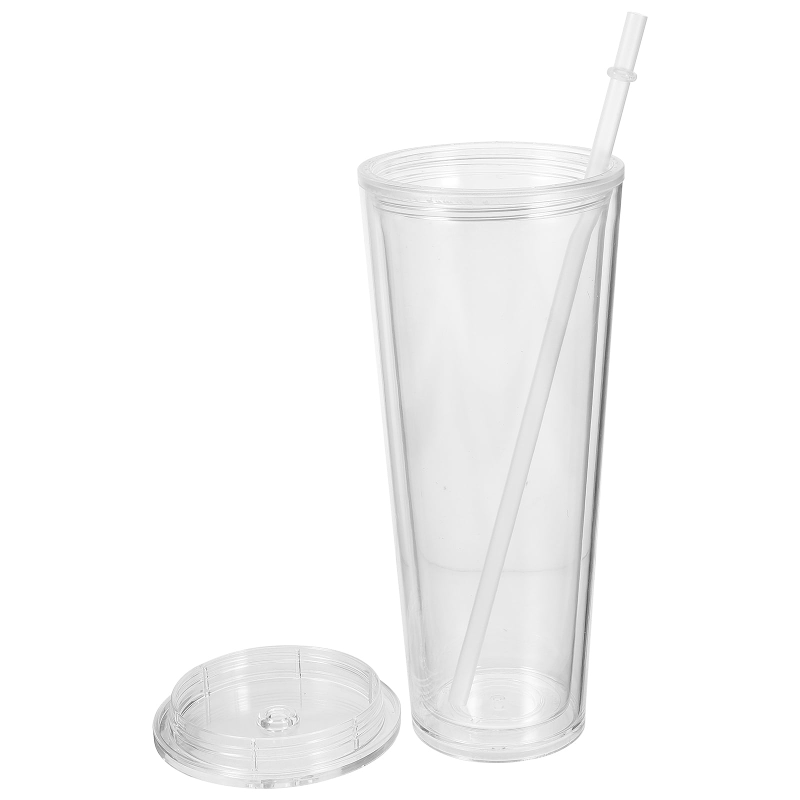 Coffe Mug Coffee Glass Transparent Cup with Straw Party Drinking ...