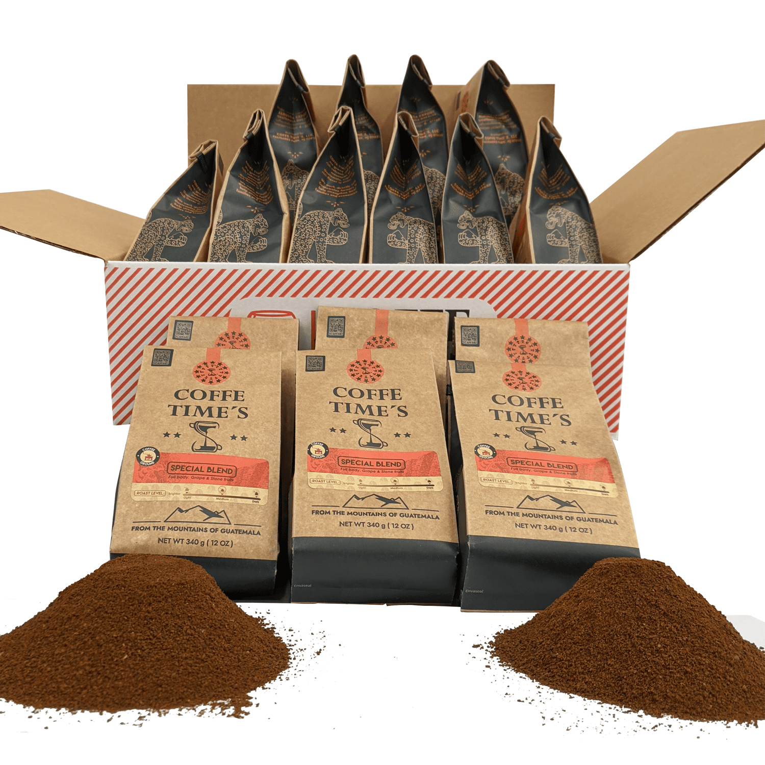 Coffe Times, Ground Coffee Packets, Special Blend, Medium Roast, Full ...