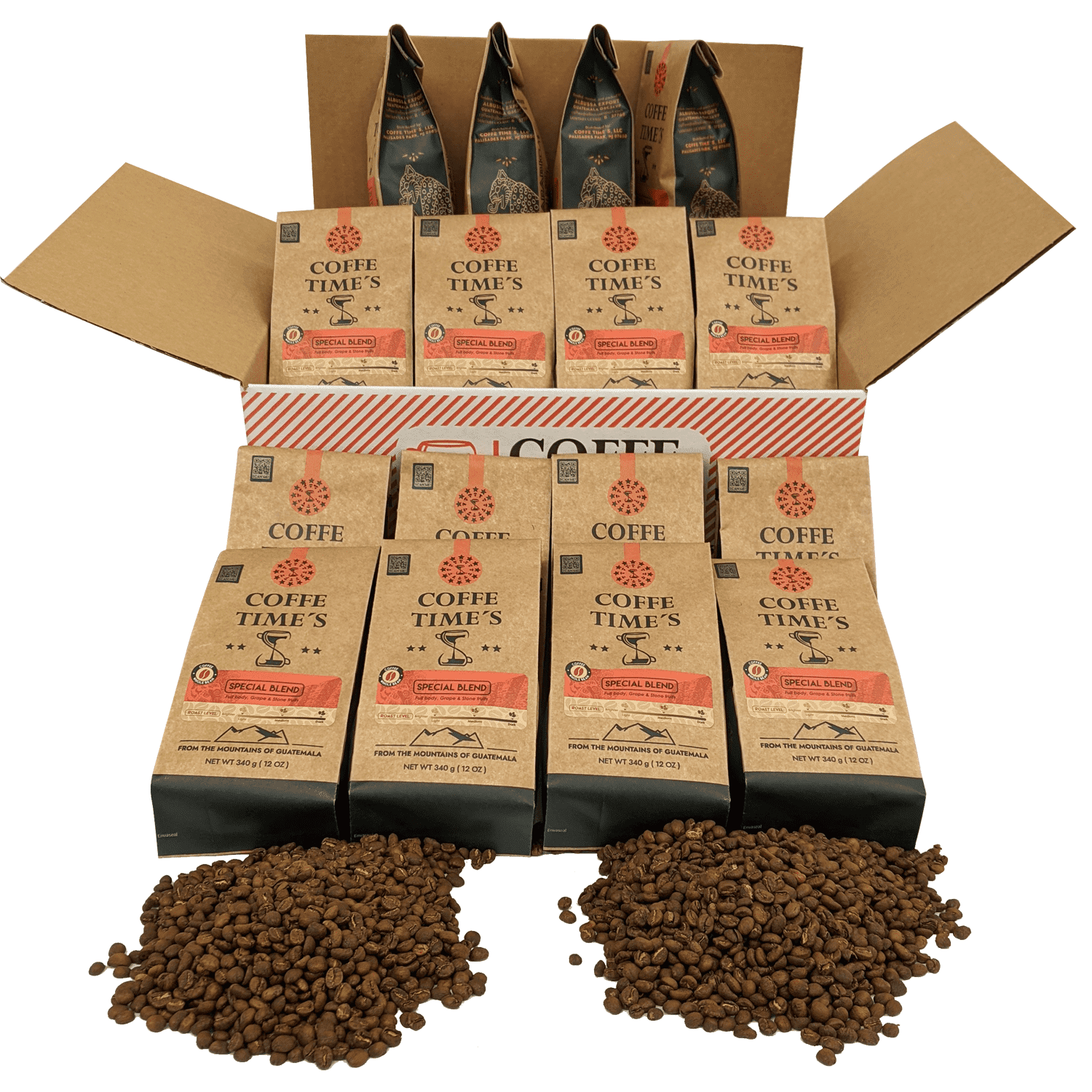 Coffe Times, Whole Bean Coffee Packets, Special Blend, Medium Roast ...