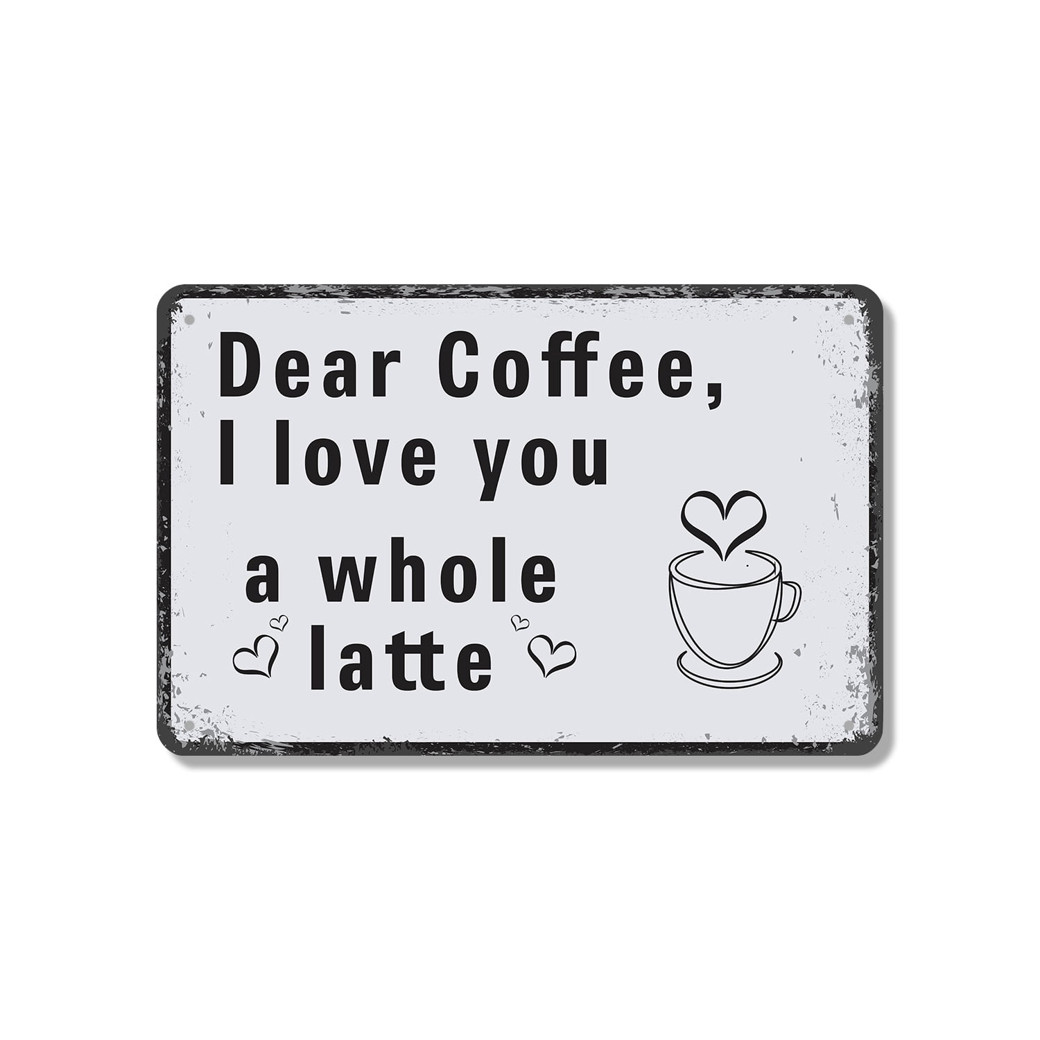 Coffee 10 Inch x 14 Inch Novelty Aluminum Metal Sign Life Begins After ...