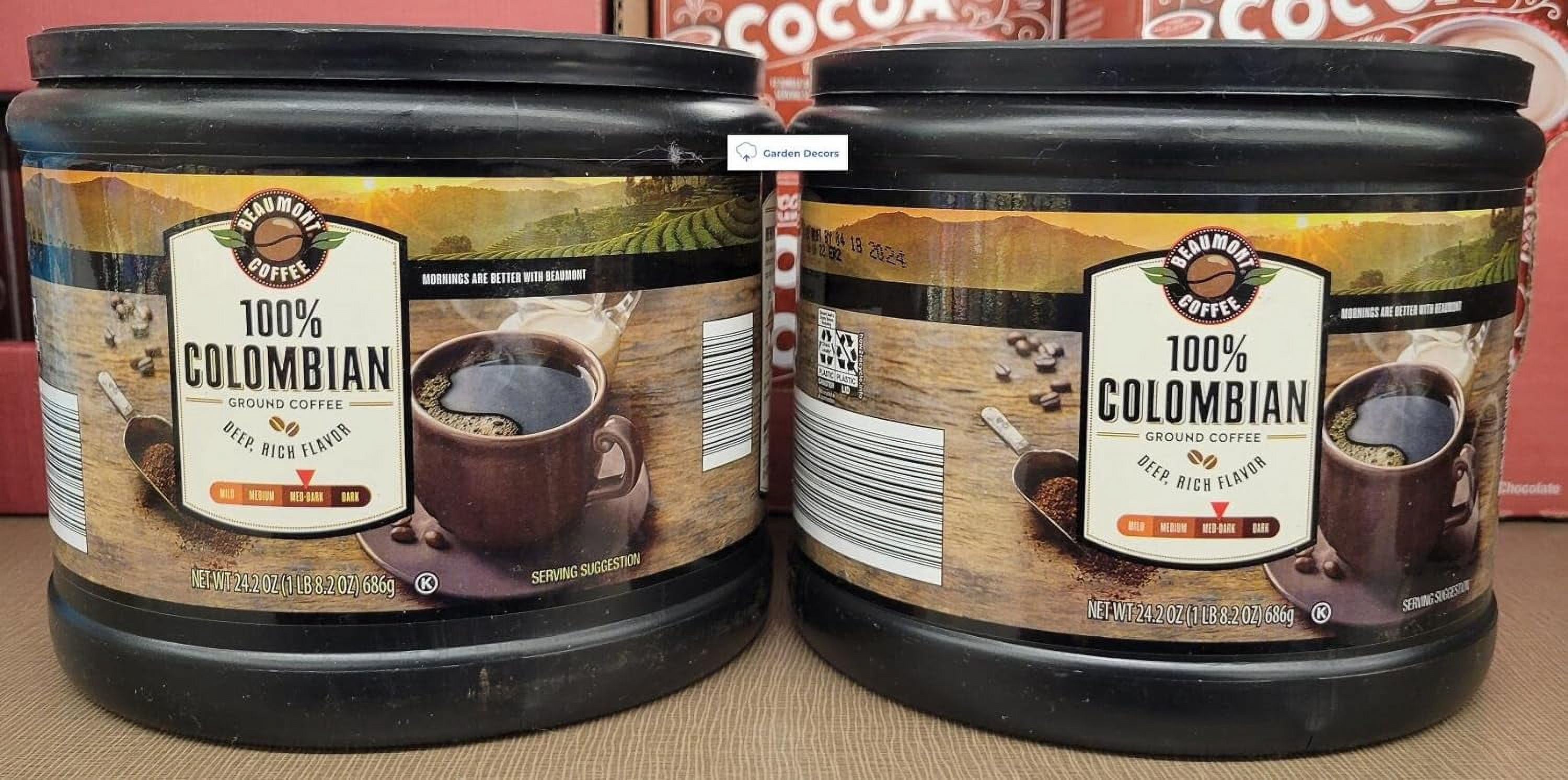 Coffee 100% Colombian Med-Dark Coffee Deep Rich Flavor 24.2oz 686g (Two ...