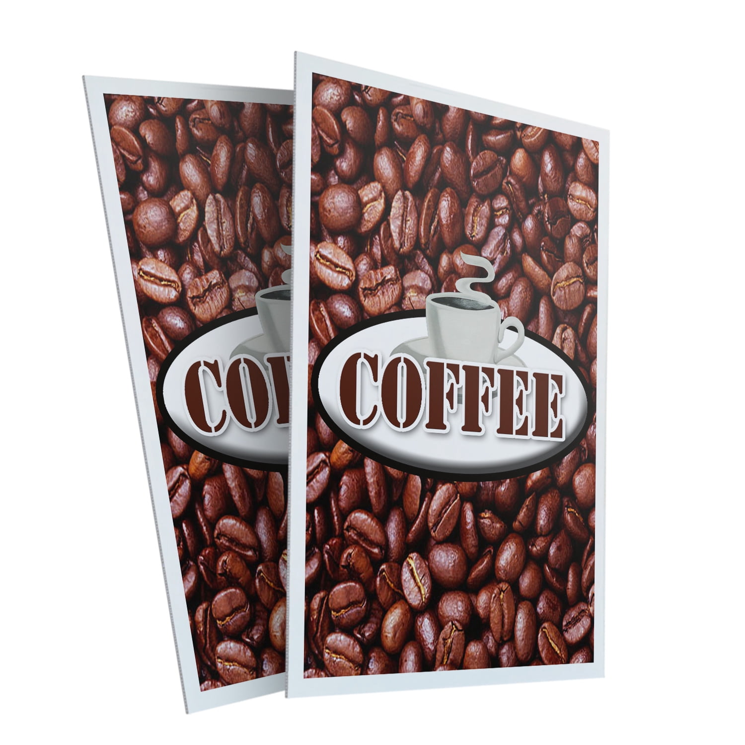 Coffee (2-PACK) 24" x 36" Plastic Signs | Sign Insert 4mm Corrugated ...