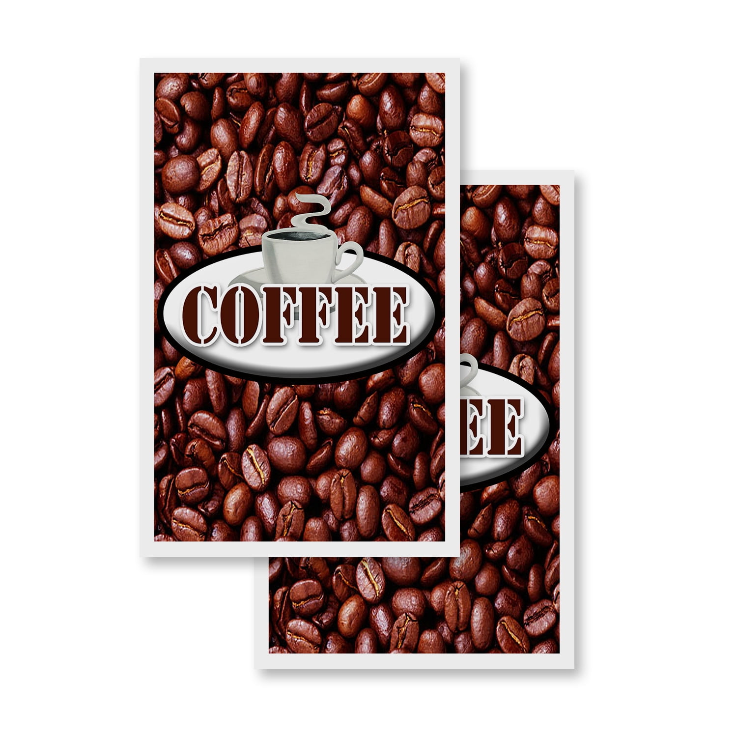 Coffee (2-PACK) 24" x 36" Vinyl Decals | Sign Insert Peel & Stick ...