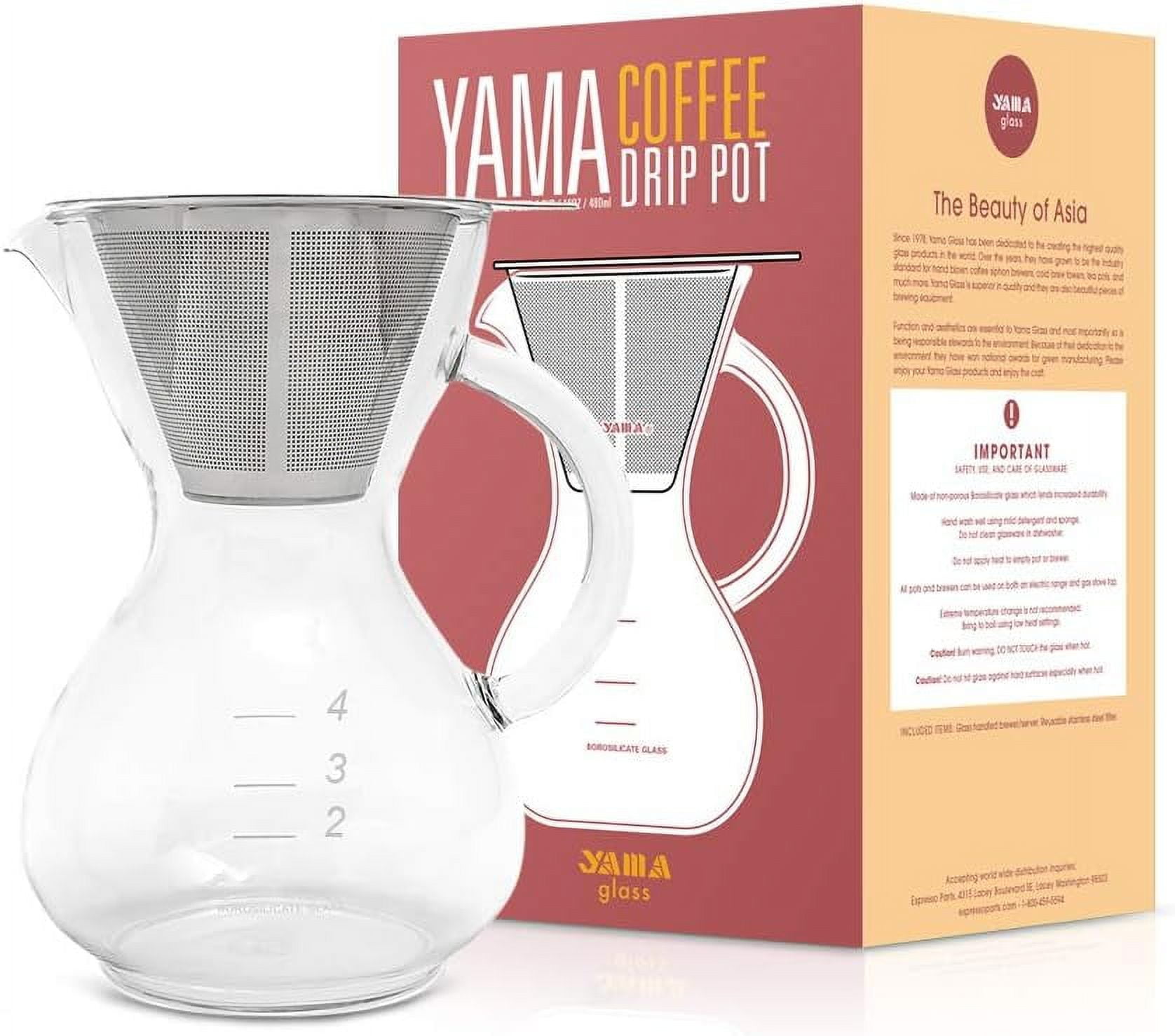 Coffee 20oz Pour Over Drip With Reusable Stainless Steel Filter Cone ...