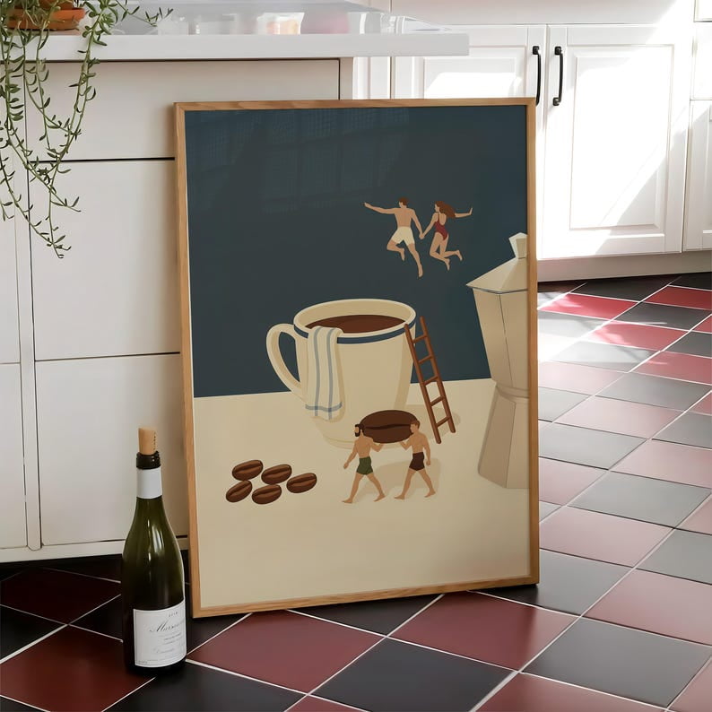Coffee Adventure Digital Poster – Trendy Kitchen Brew Wall Art ...