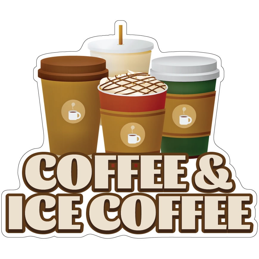 Coffee And Ice Coffee 24" Decal Concession Stand Food Truck Sticker ...