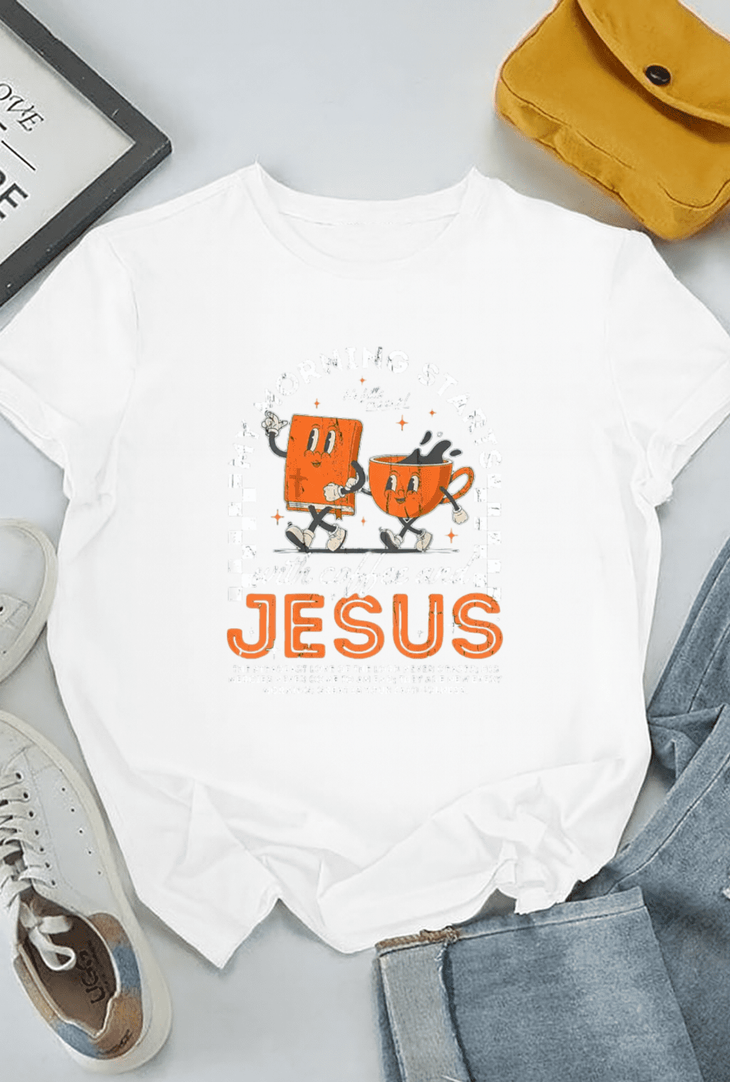 Coffee And Jesus My Morning Routine On Back Christian up to Size 5XL Unisex T-Shirt - Walmart.com