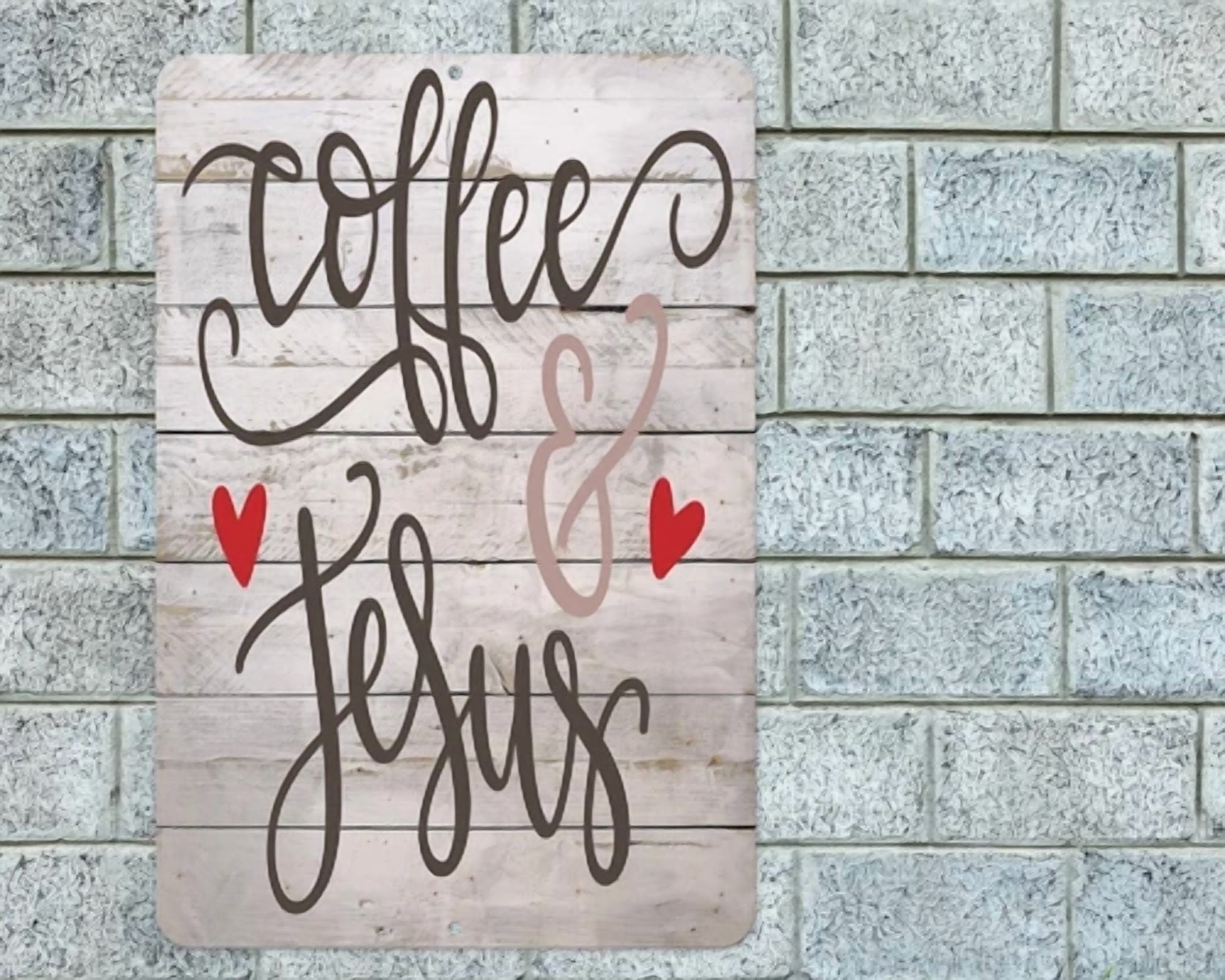 Coffee And Jesus Sign Aluminum Metal 8"X12" Kitchen Decor Plaque ...
