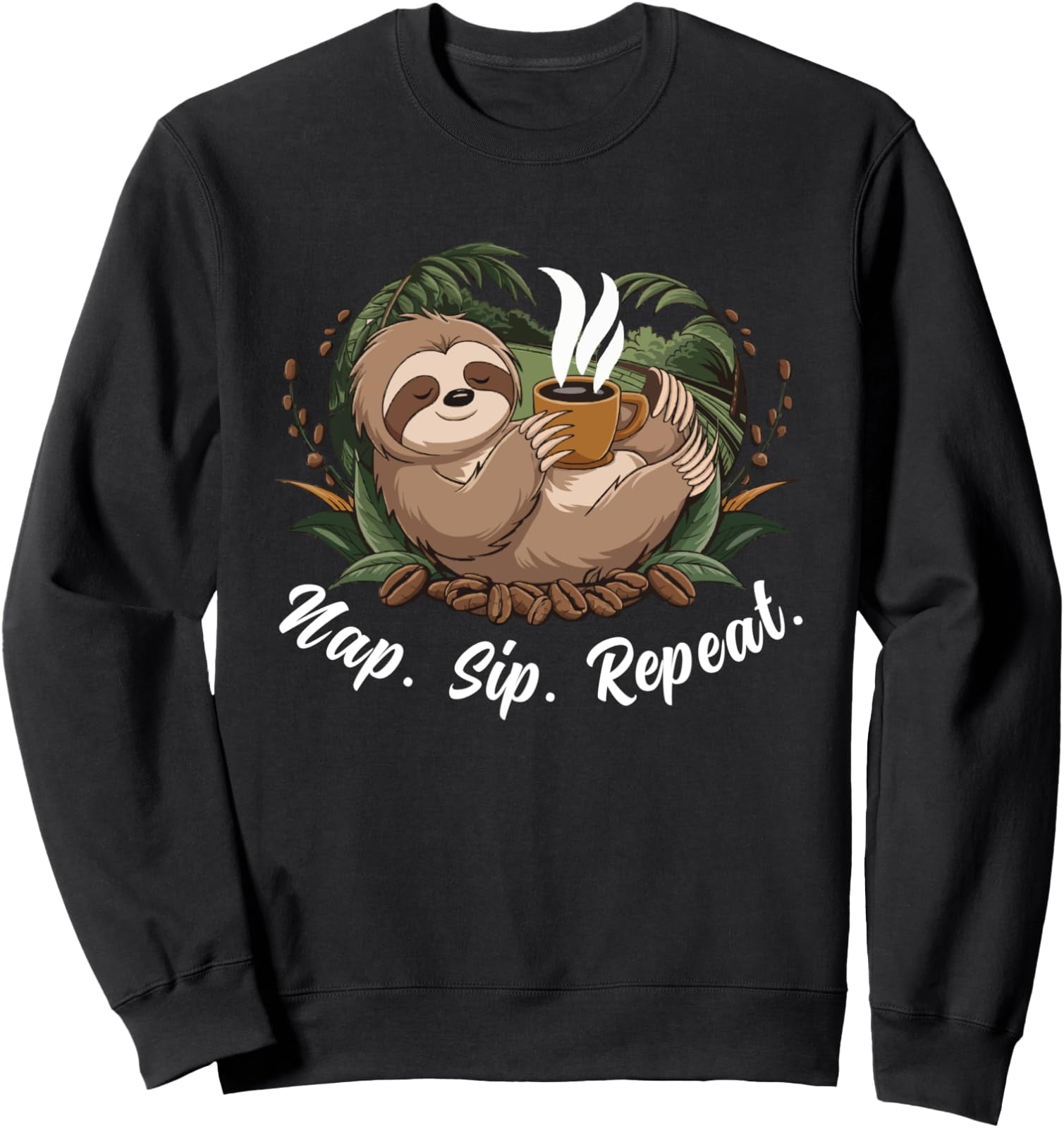 Coffee And Nap Sip Repeat Costa Rica Sloth Sweatshirt All Size S-5Xl ...