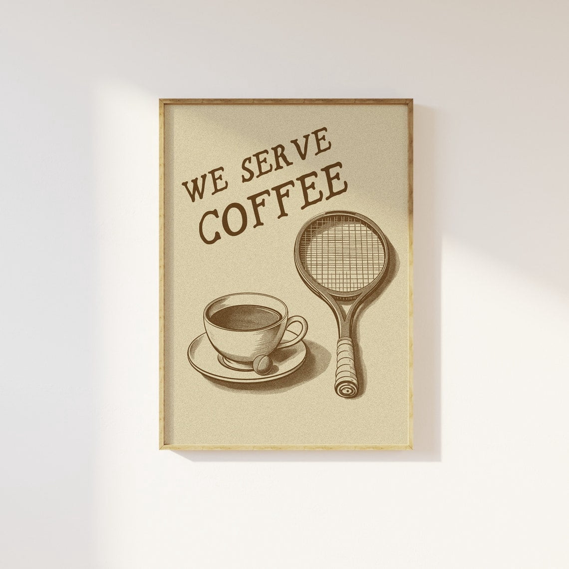 Coffee And Tennis Racket We Serve Risograph Effect Vintage Retro Style ...