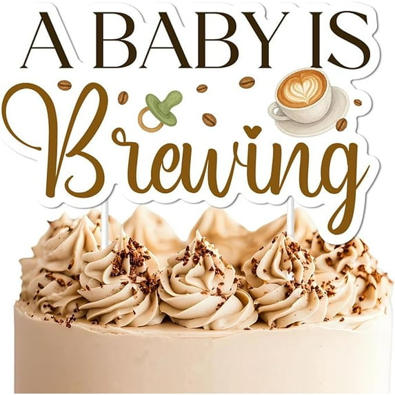 Coffee Baby Shower Decorations, A Baby is Brewing Cake Topper Double ...