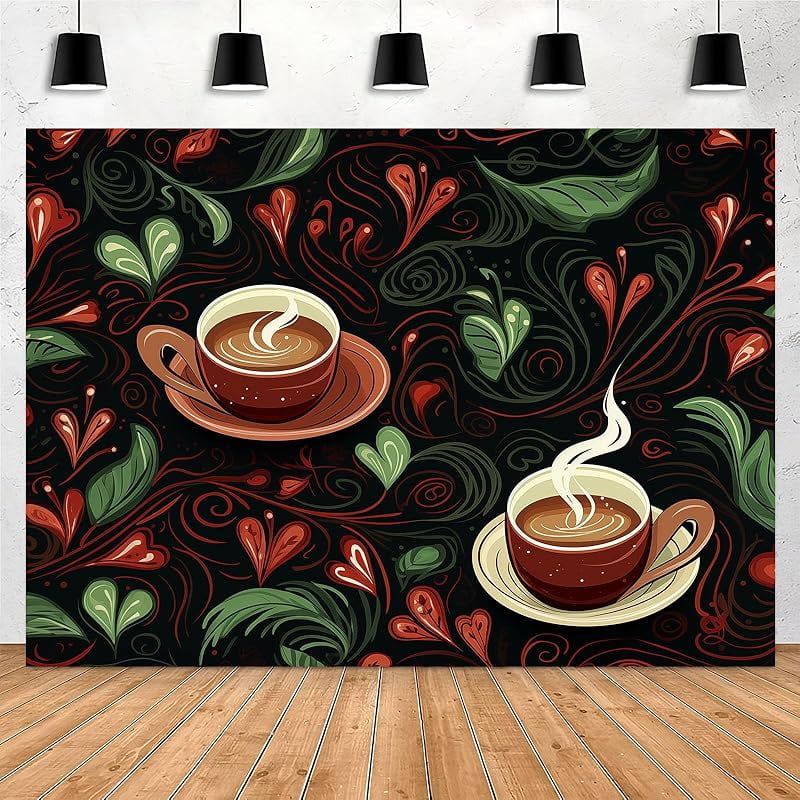 Coffee Backdrop 7x5ft Coffee Beans Chocolate Snacks Sweets Photography ...