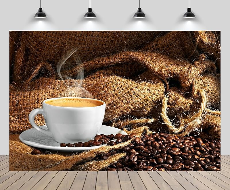 Coffee Backdrop Coffee Beans Coffee Cup Afternoon Tea Party Cafe ...