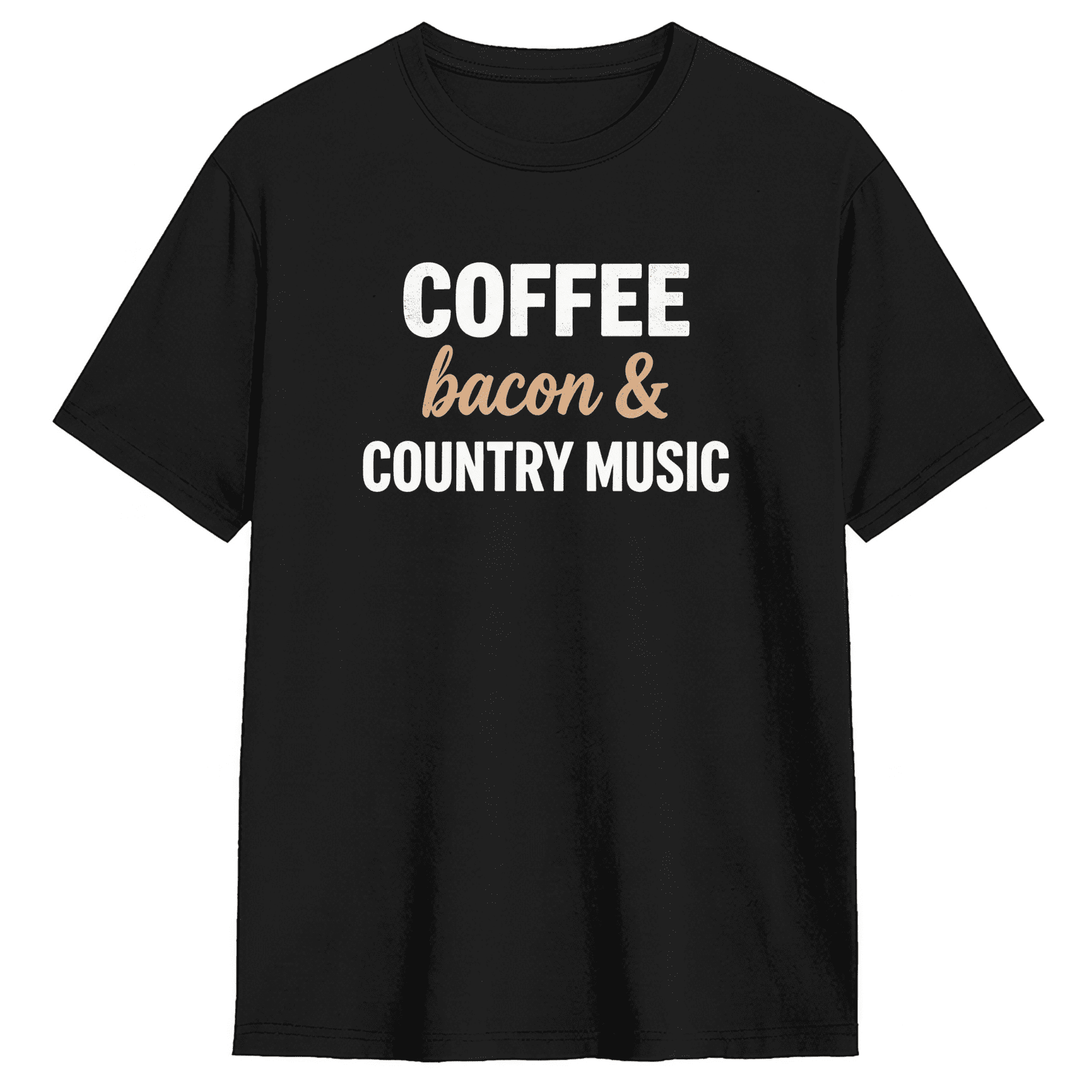Coffee Bacon & Country Music Retro Graphic Tee for Men and Women ...
