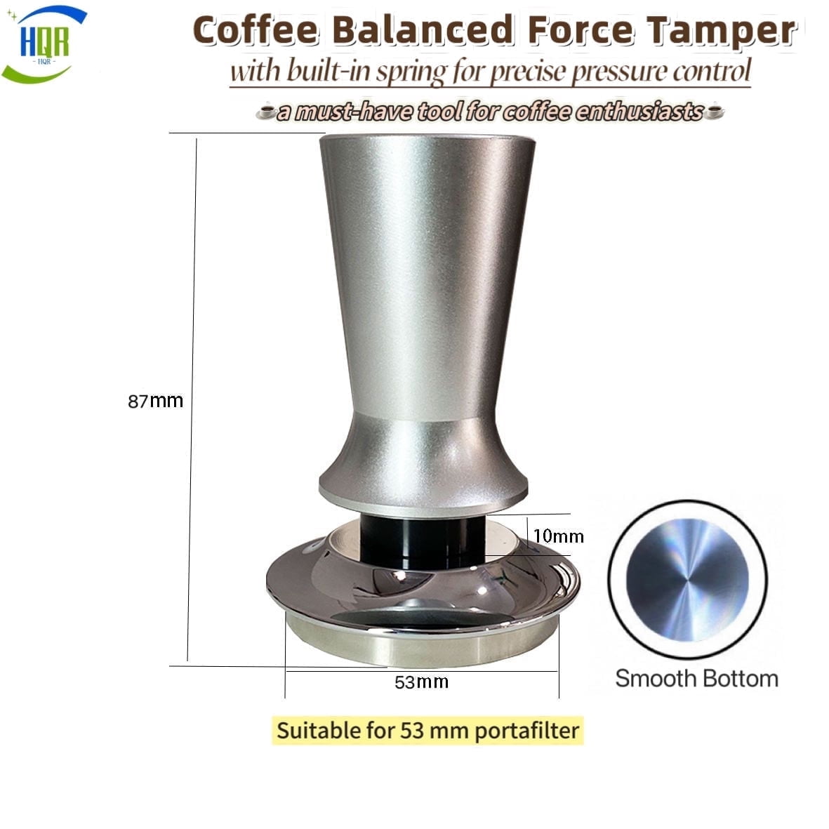 Coffee Balanced Force Tamper, with Built-in Spring for Precise Pressure ...