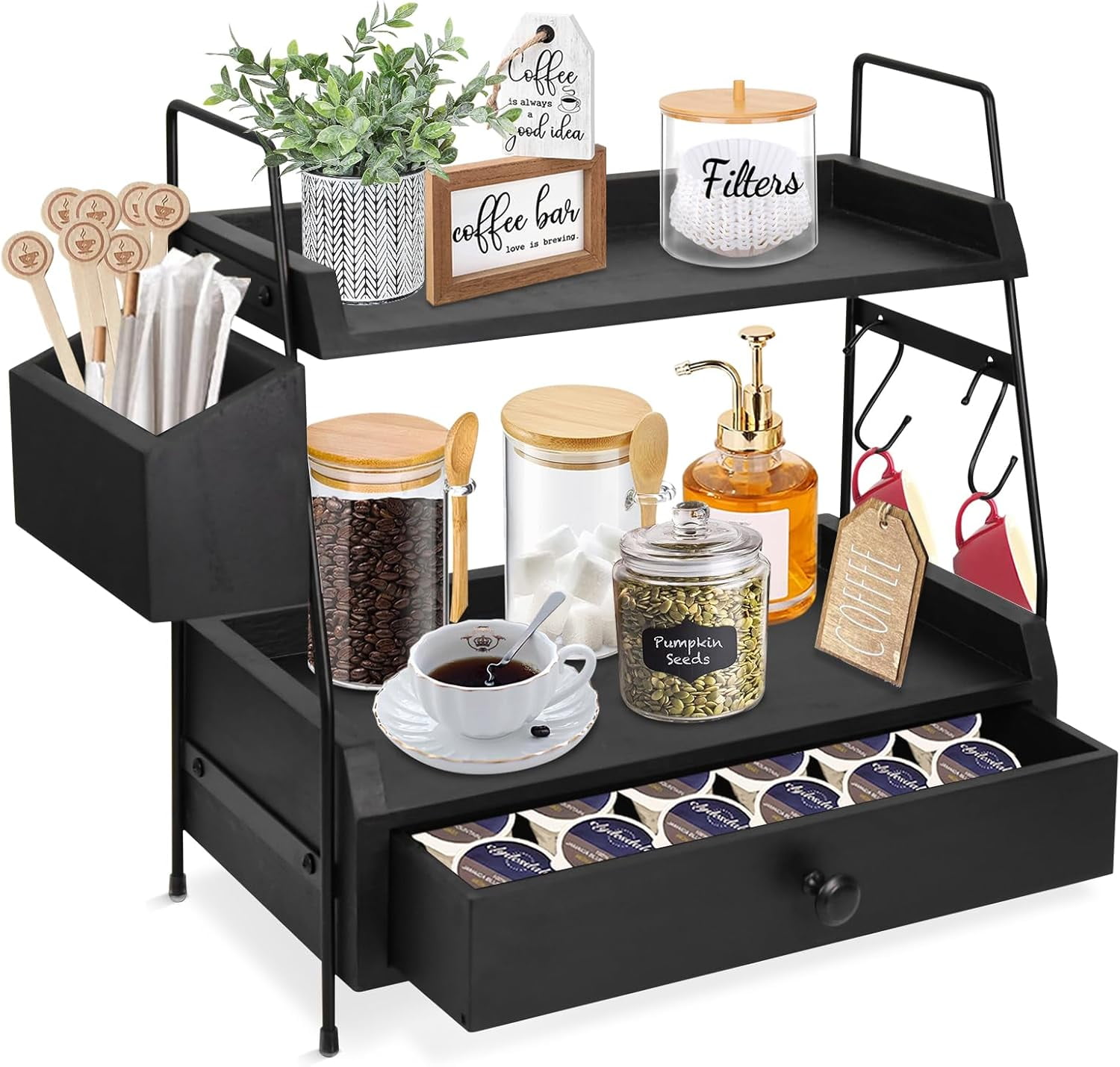 Coffee Bar Accessories and Organizer Countertop, Coffee Station ...
