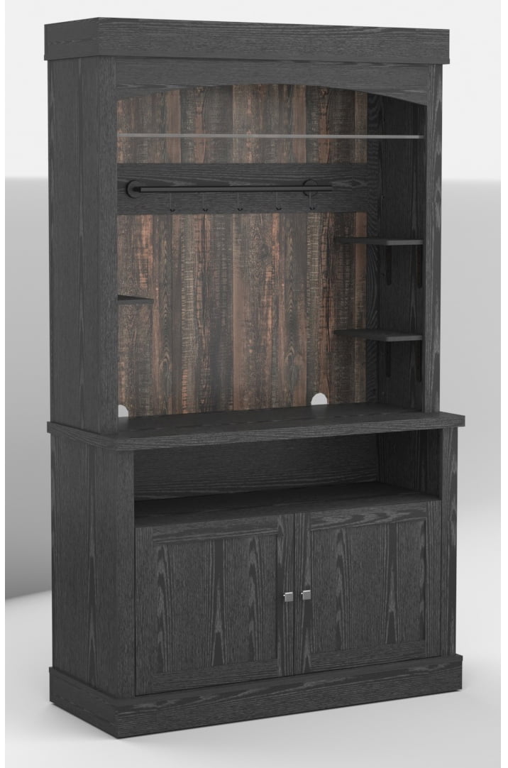 Coffee Bar Cabinet with LED Lights 72" Tall Buffet Cabinet with Storage ...