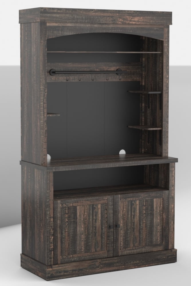 Coffee Bar Cabinet with LED Lights 72" Tall Buffet Cabinet with Storage ...