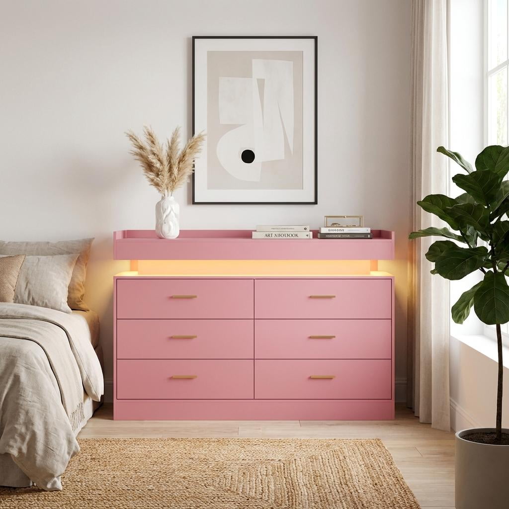 Coffee Bar Cabinet with Led Lights& Charging Station,Buffet Sideboard ...