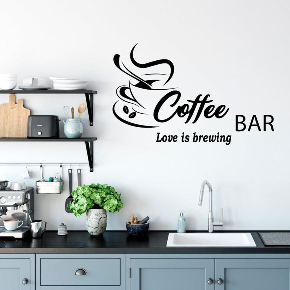 Coffee Bar Love is Brewing Wall Decal Sign Wall Sticker Restaurant ...