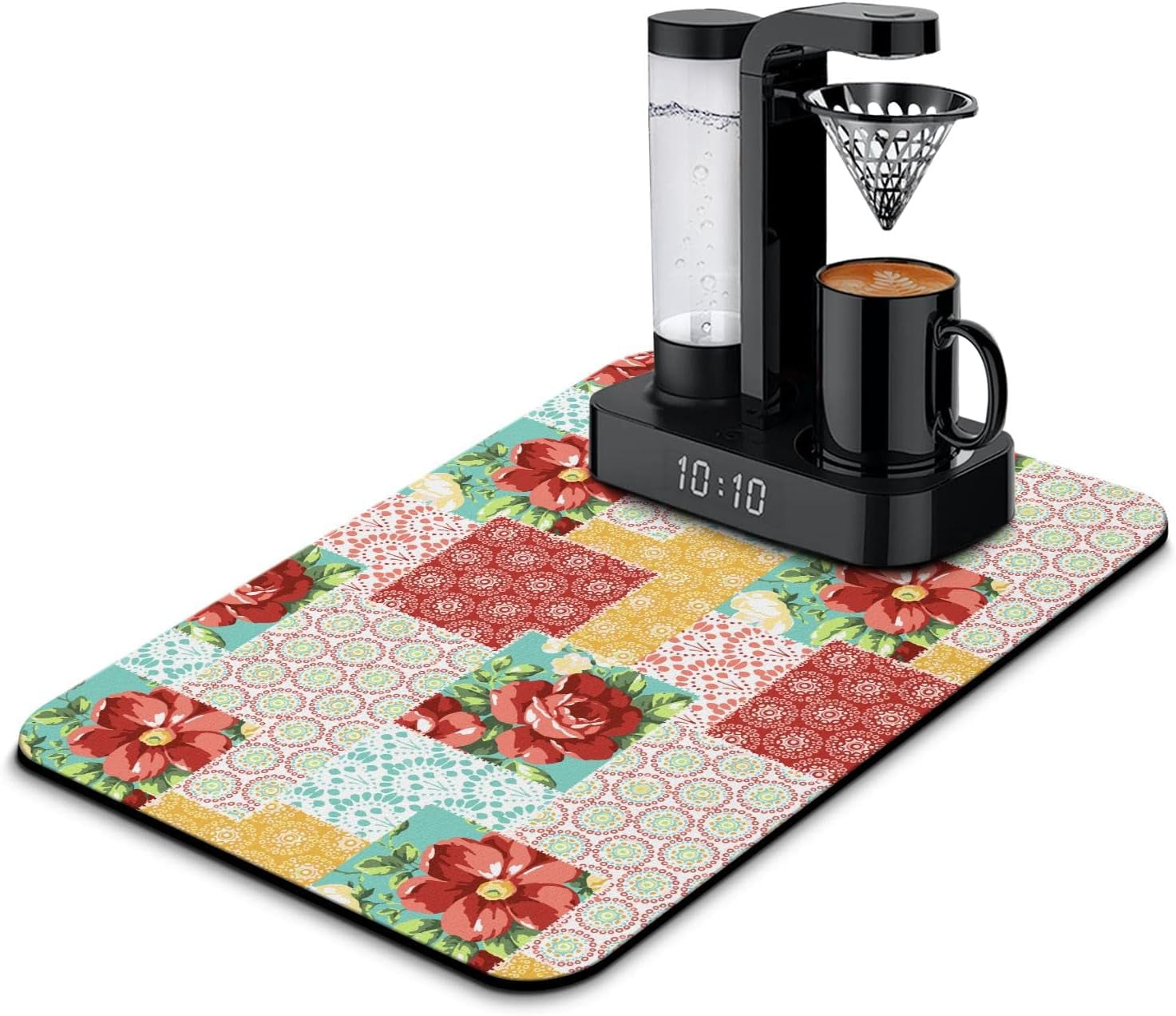 Coffee Bar Mat Accessories for Countertop Absorbent Hide Stain Rubber ...