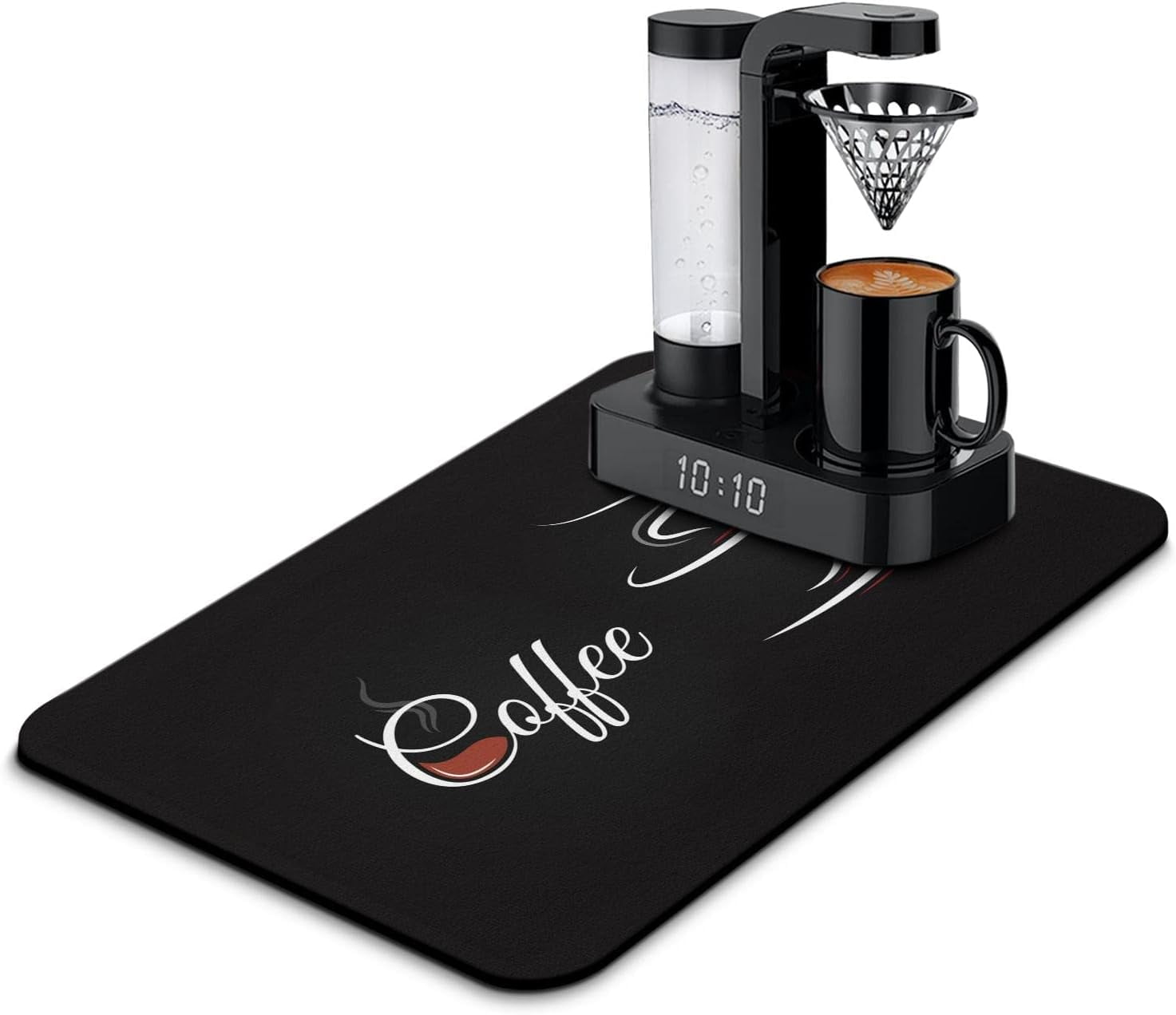 Coffee Bar Mat Accessories for Countertop Absorbent Hide Stain Rubber ...