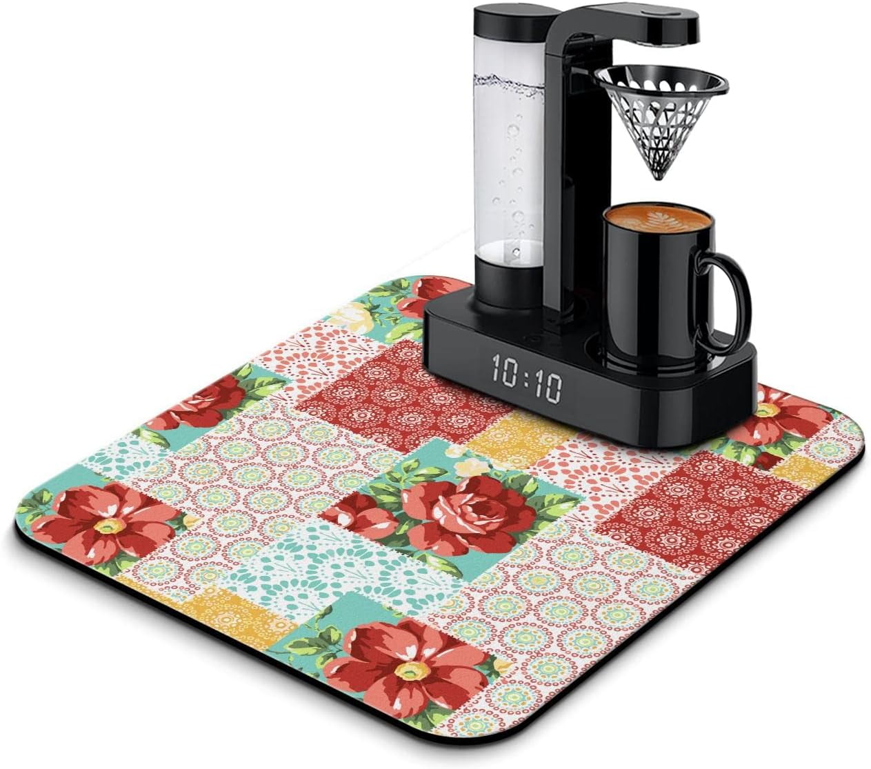 Coffee Bar Mat Accessories for Countertop Absorbent Hide Stain Rubber ...