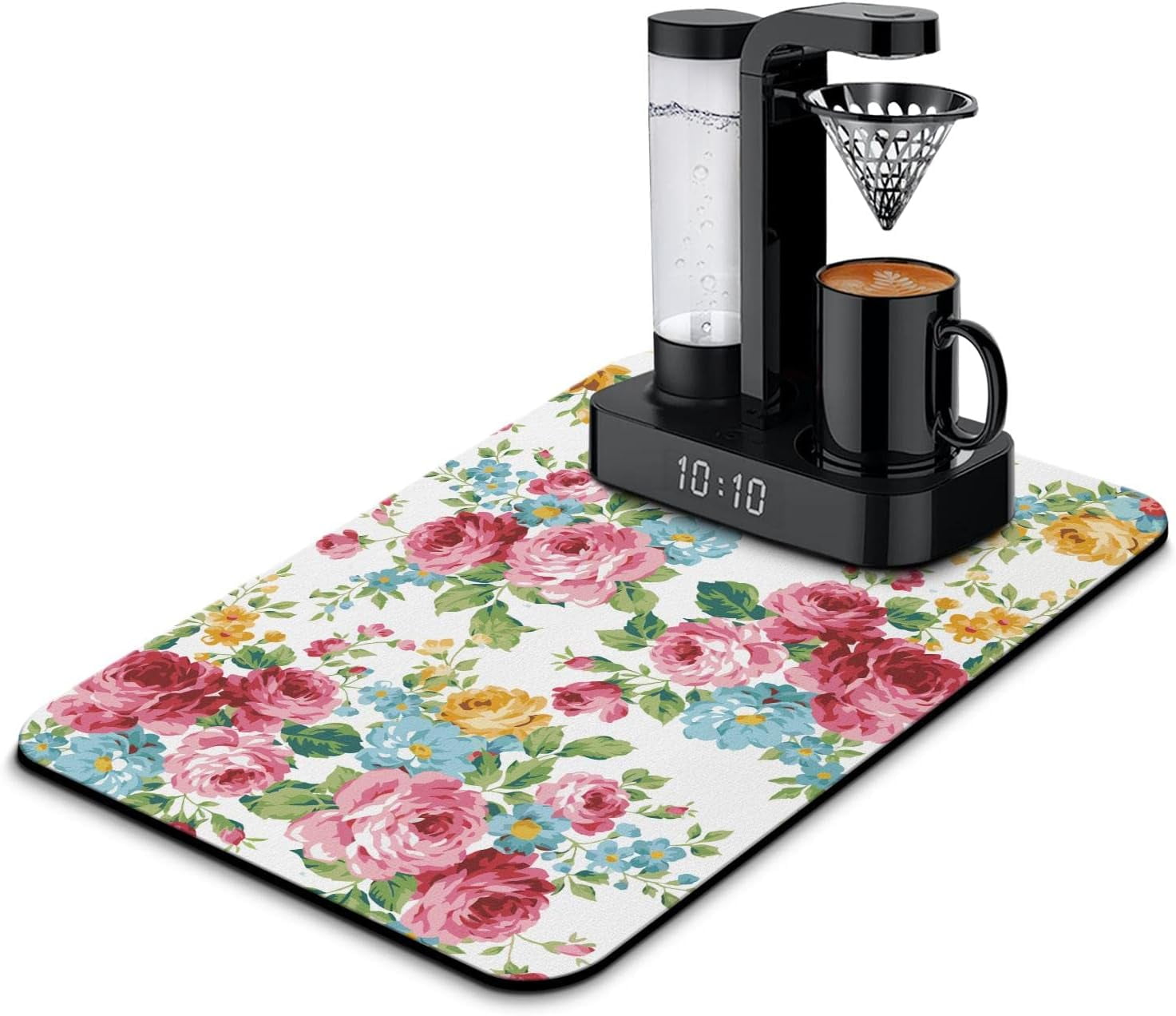 Coffee Bar Mat Accessories for Countertop Absorbent Hide Stain Rubber ...