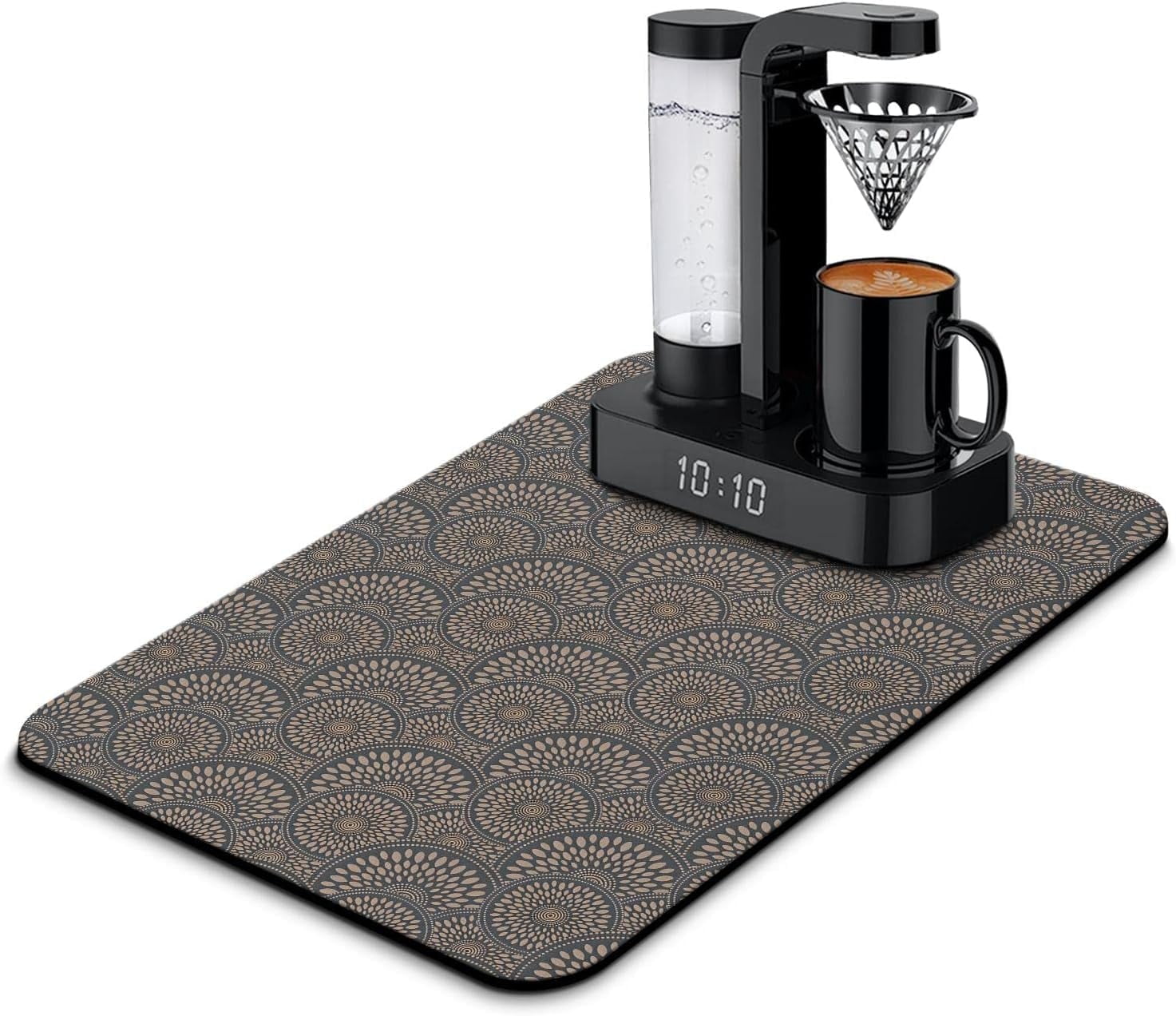 Coffee Bar Mat Accessories for Countertop Absorbent Hide Stain Rubber ...