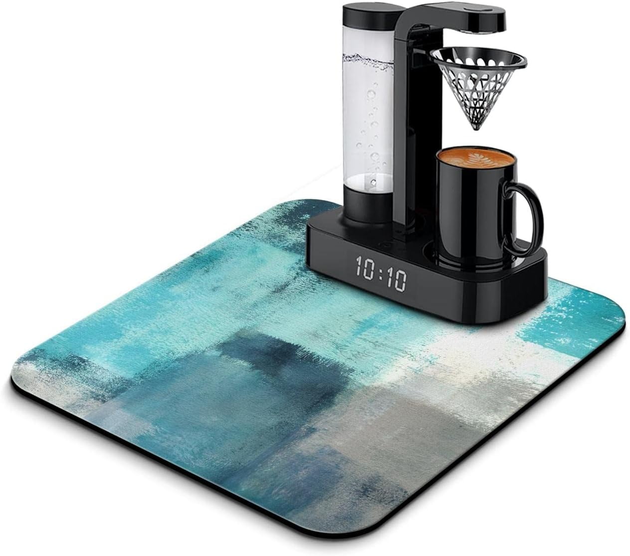 Coffee Bar Mat Accessories for Countertop Absorbent Hide Stain Rubber ...