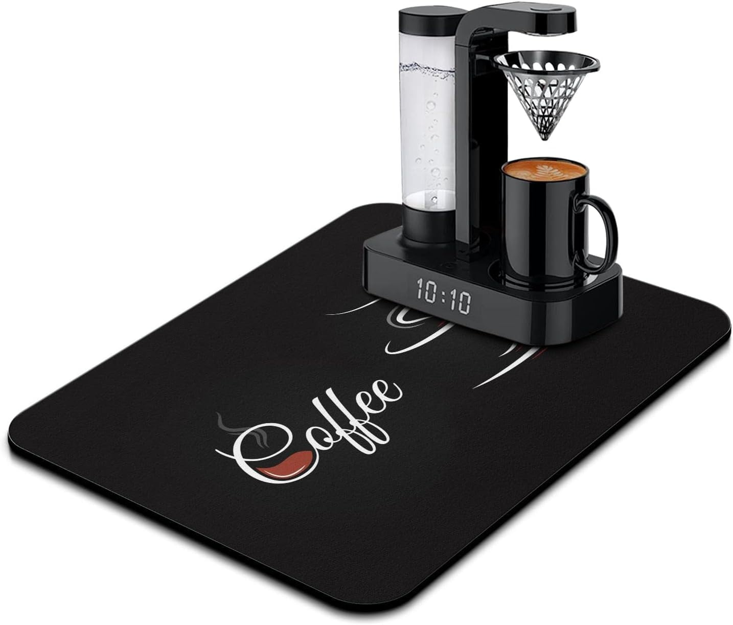 Coffee Bar Mat Accessories for Countertop Absorbent Hide Stain Rubber ...