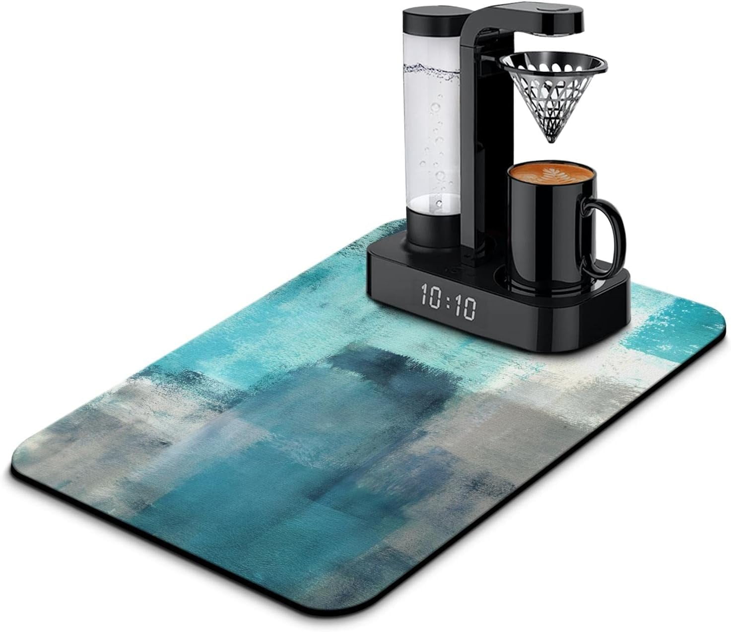 Coffee Bar Mat Accessories for Countertop Absorbent Hide Stain Rubber ...