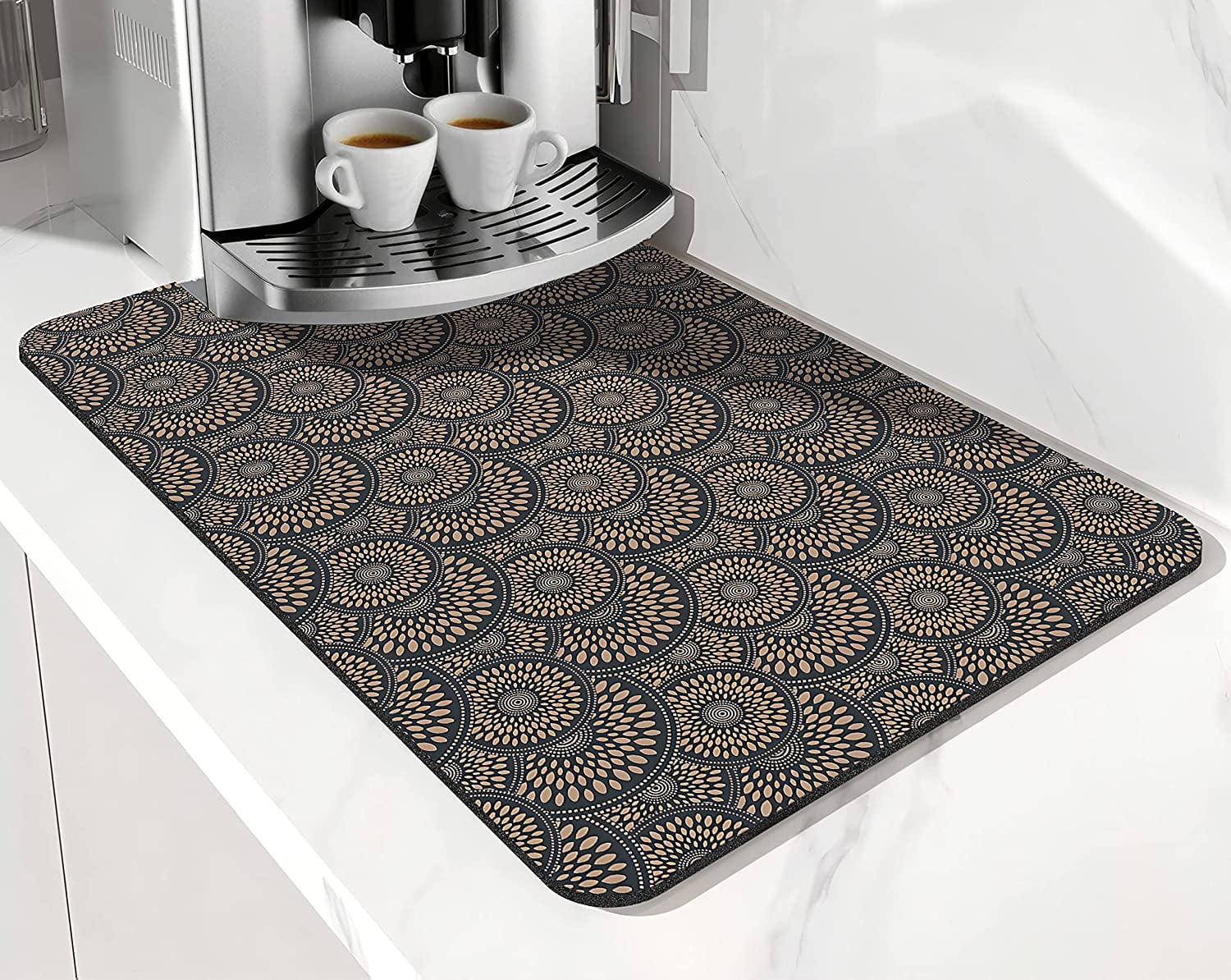 Coffee Bar Mat Accessories for Countertop Boho Absorbent Hide Stain ...