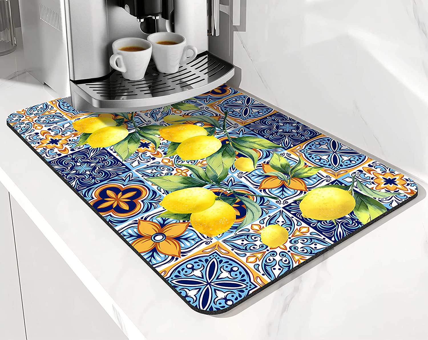 Coffee Bar Mat Accessories for Countertop Boho Absorbent Hide Stain ...