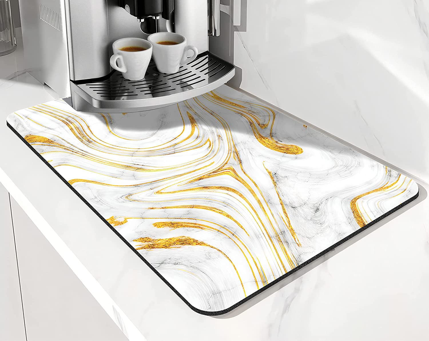 Coffee Bar Mat Accessories for Countertop Boho Absorbent Hide Stain ...