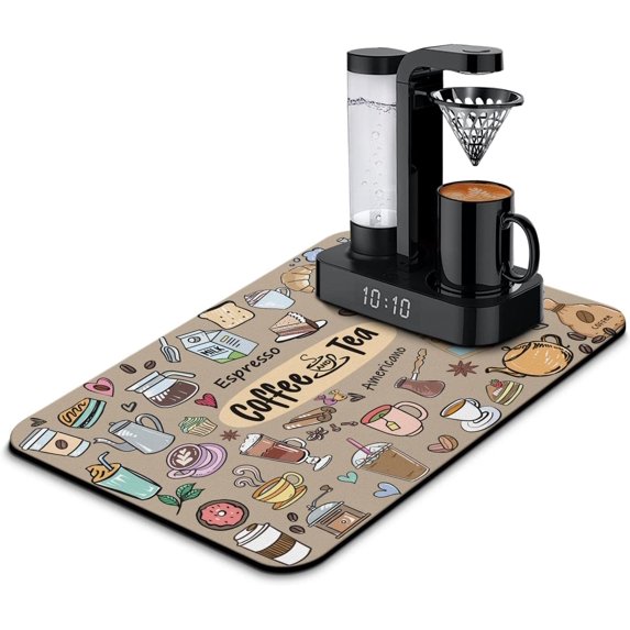 Coffee Bar Mat Accessories for Countertop Super Absorbent Anti-Slip ...