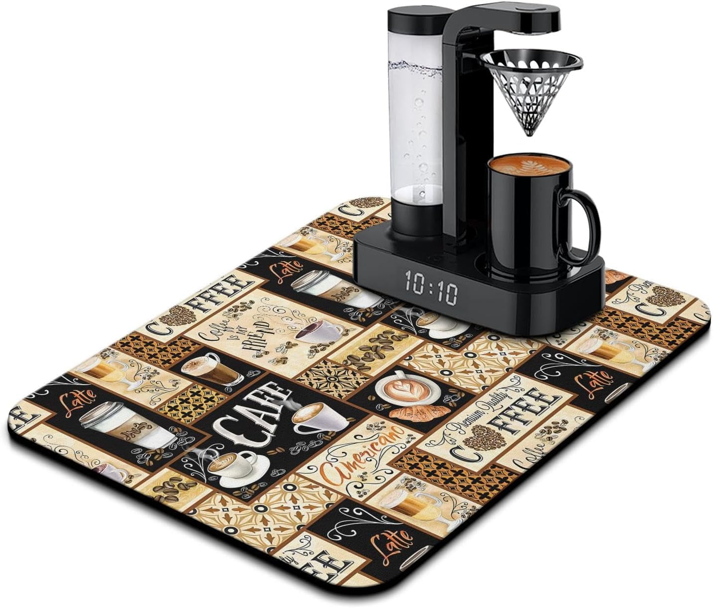 Coffee Bar Mat Accessories for Countertop Super Absorbent Anti-Slip ...