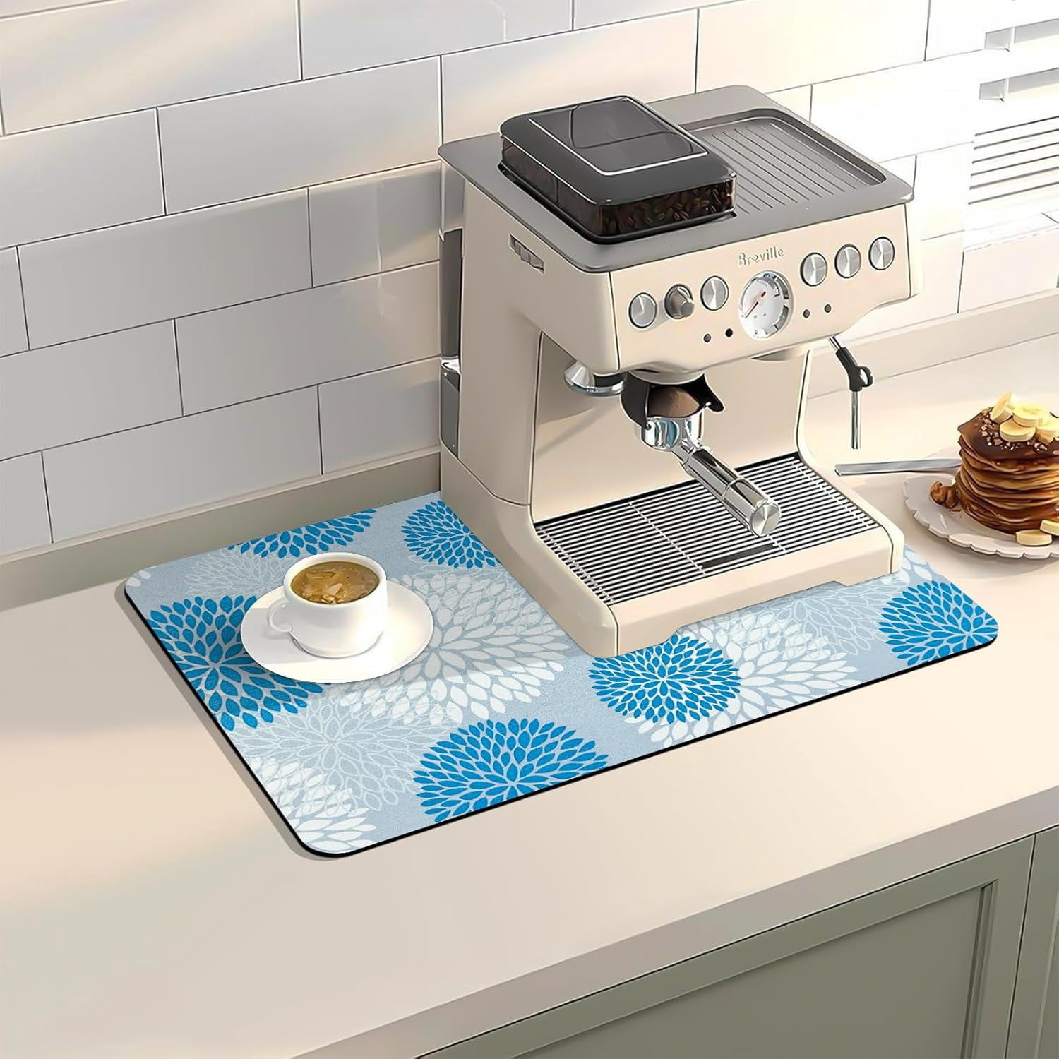 Coffee Bar Mat for Countertop, 12" x 16” Super Absorbent Dish Drying ...