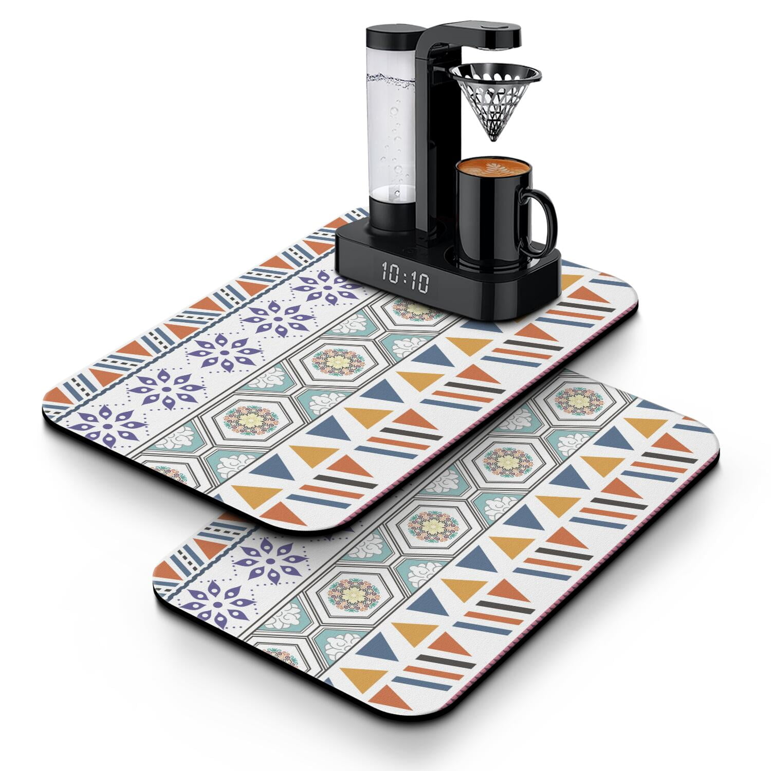 Coffee Bar Mat with Ink Style Design - Heat-Resistant, Anti-Leak ...