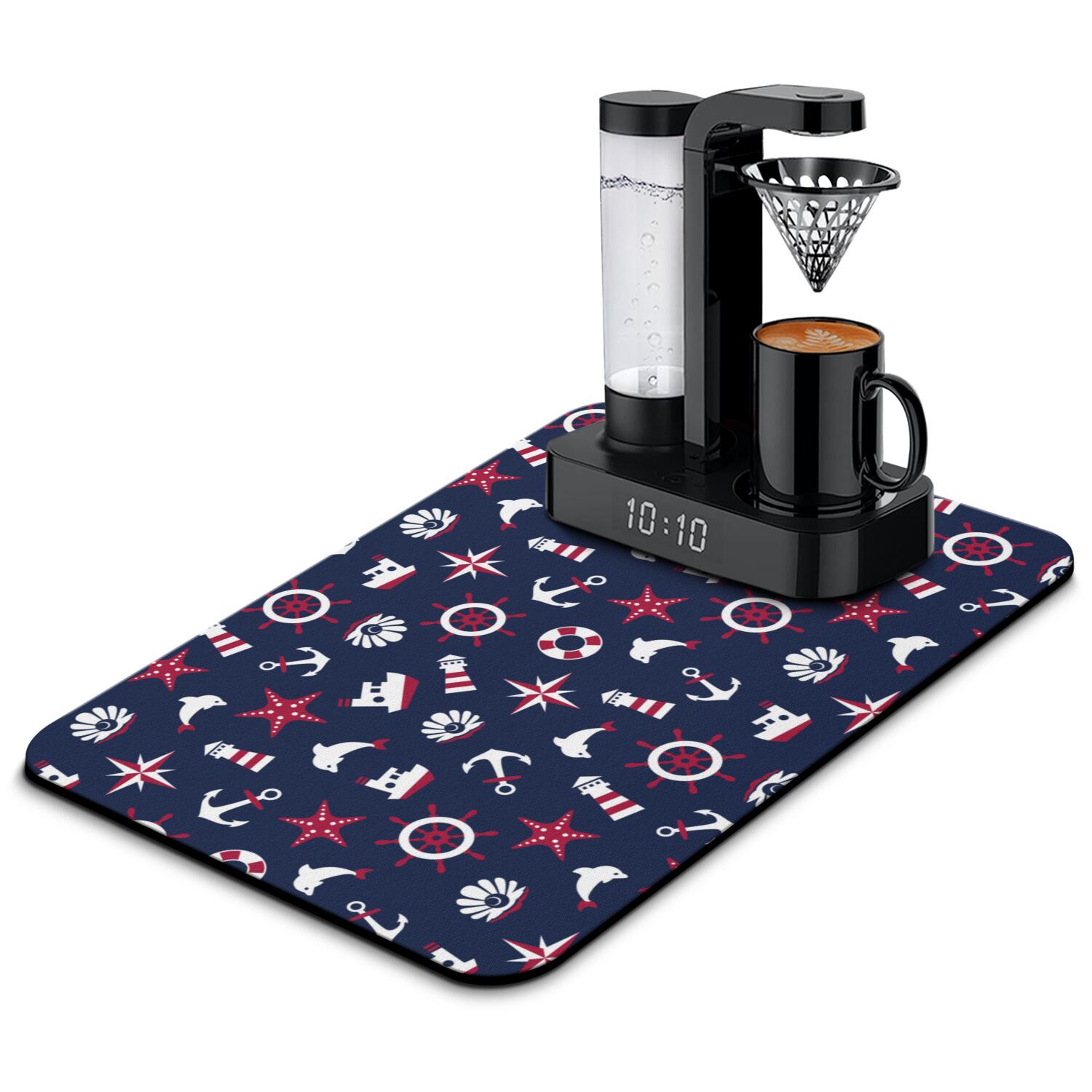 Coffee Bar Mat with starfish and mermaid fantasy design - Heat ...