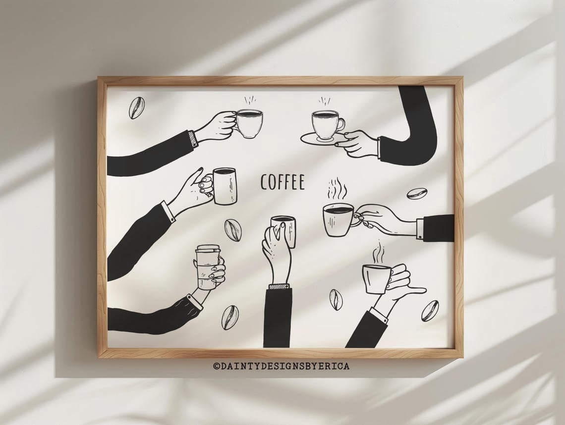 Coffee Bar Poster, Espresso Art, Kitchen Coffee Station Decor, 24x36 ...